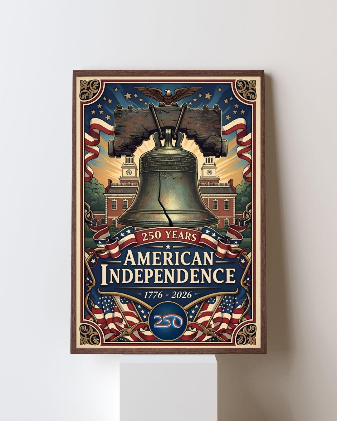 United States Semiquincentennial Poster - Liberty Bell & Independence ...