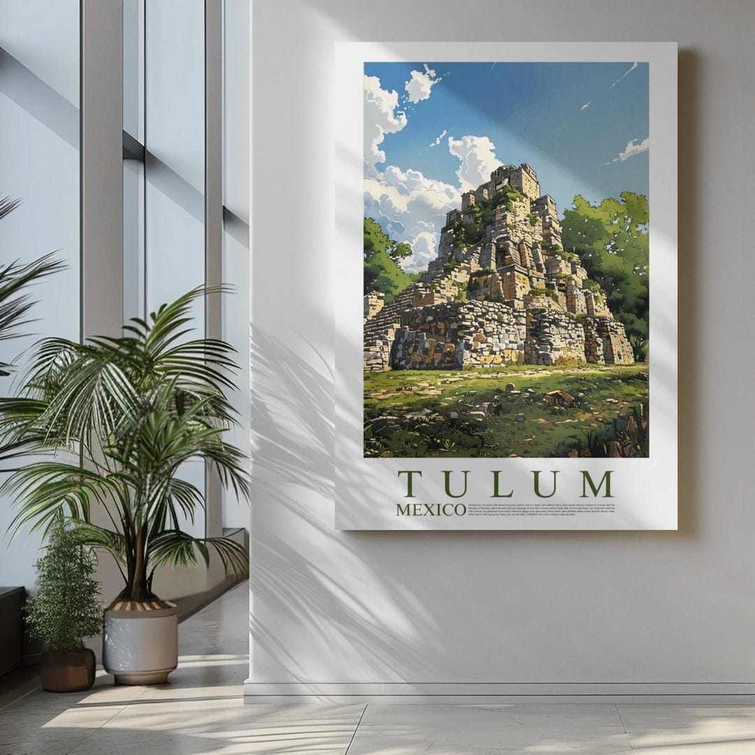 Tulum Maya Poster Mexico Travel Print Ancient Ruins Wall Art for Home ...