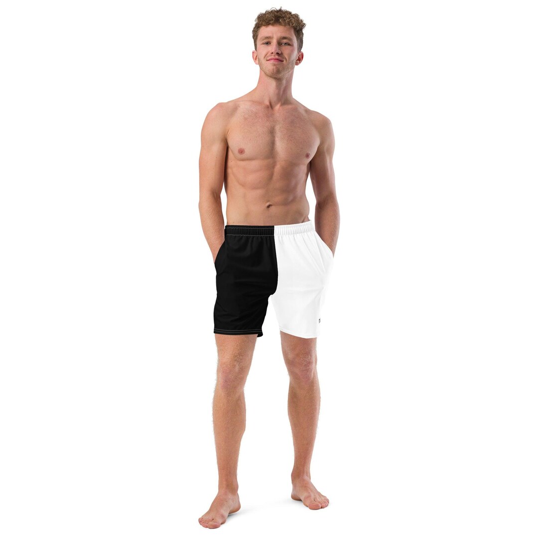 Half Black Half White - Mens Swim Trunks - Etsy