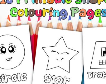 Printable Shapes Coloring Pages Worksheets for Kids: Preschool ...