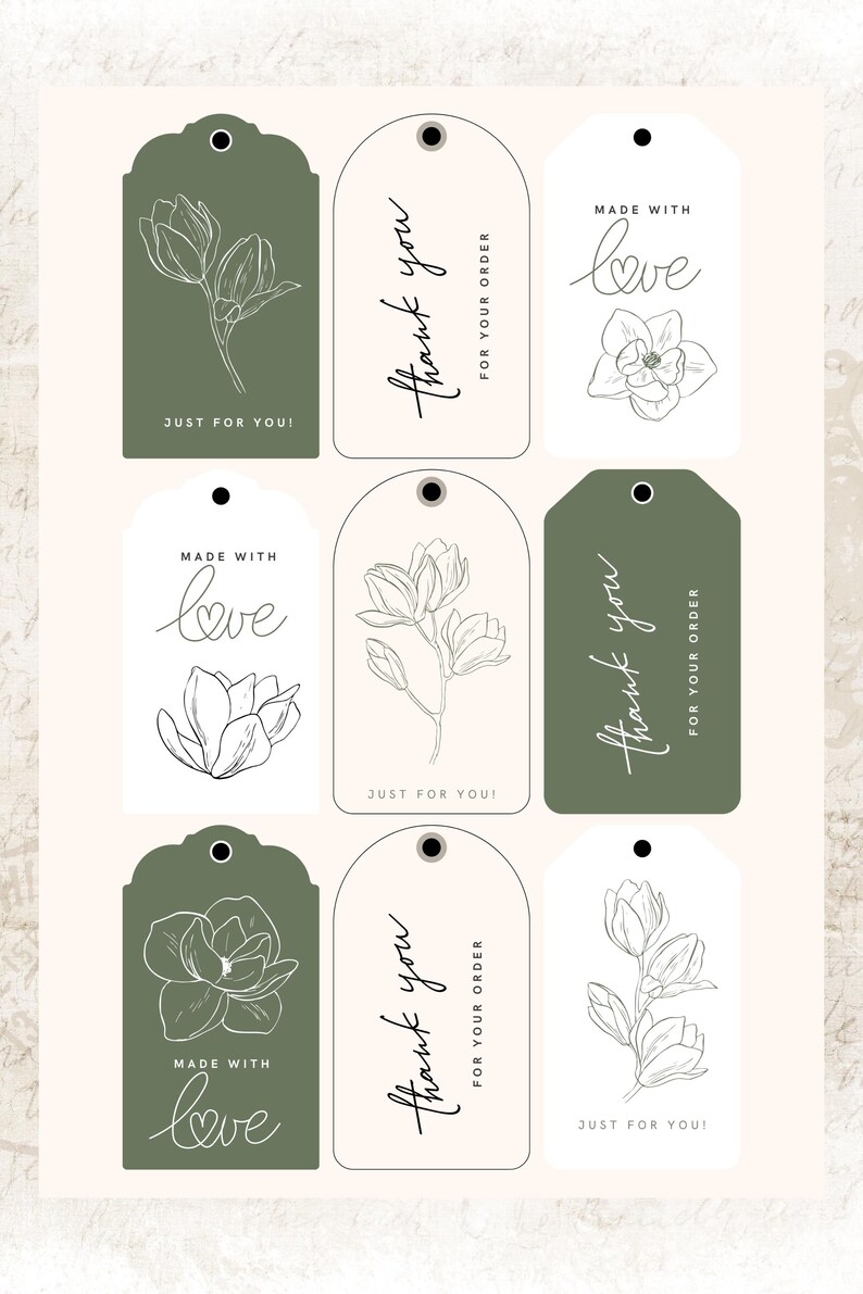 Printable Thank You Tags for Small Business | Neutral Packaging Tags ...