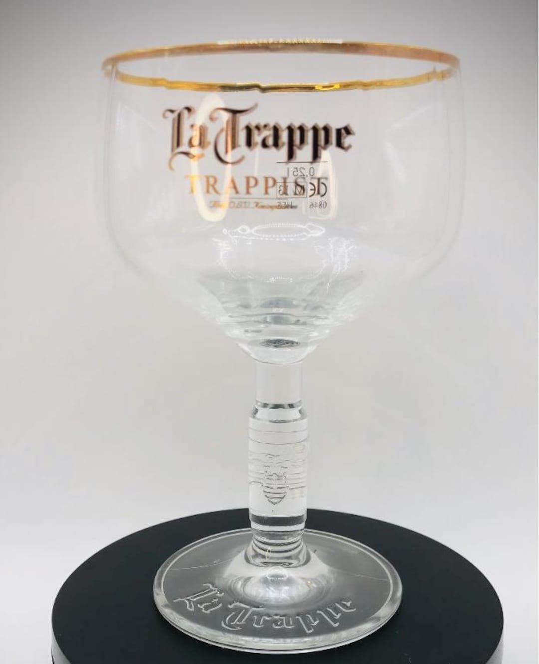 New - La Trappe Belgium Beer Glass Gold Rim Trappist Belgian Ale 25 L ...