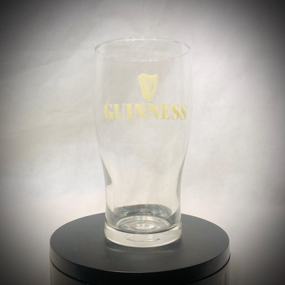Hard to Find - GUINNESS Yellow Gold Logo Beer Glass ~ Harp Logo ~ 5.75 ...