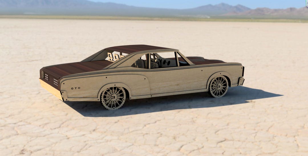 Wooden Car Model Pontiac GTO 1966 Cnc Router File for Laser Cutting ...