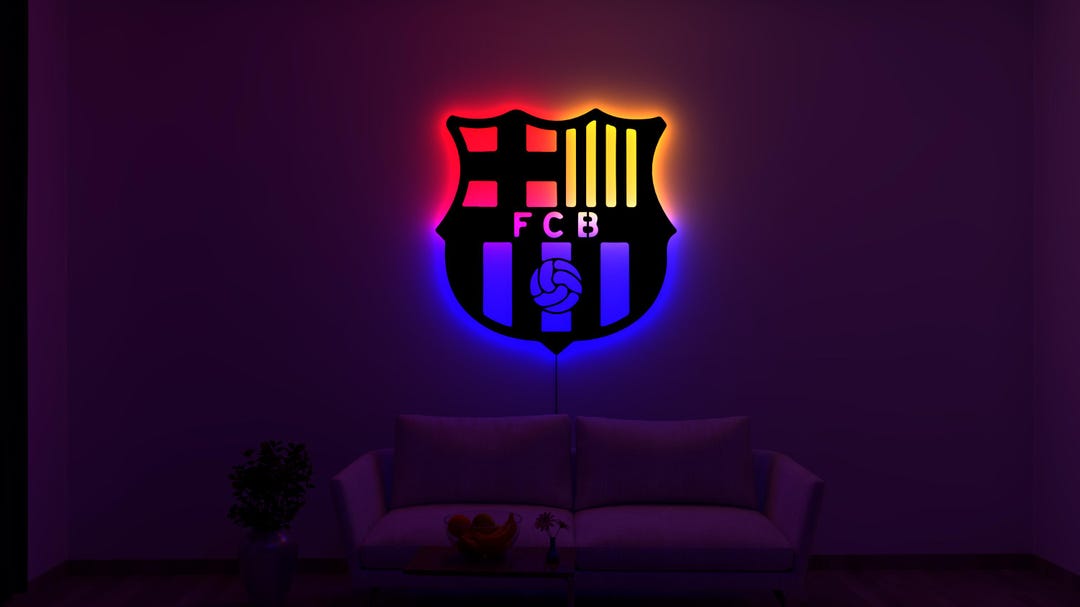 FC Barcelona LED Wall Art: Personalized Soccer Gift for Barca Fans - Etsy