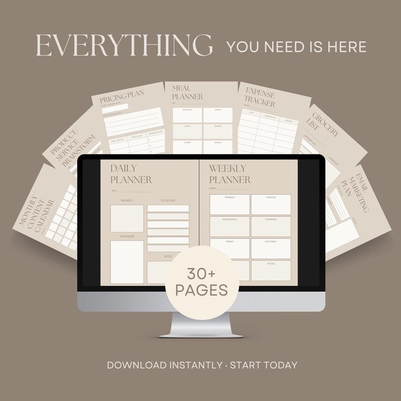 Minimal Printable Planner | Digital Goodnotes Planner | Goal Setting ...