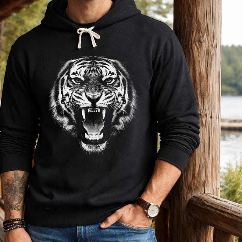Vintage Roaring Tiger Face T-shirt, Wild Animal Shirt, Wilderness Tee ...