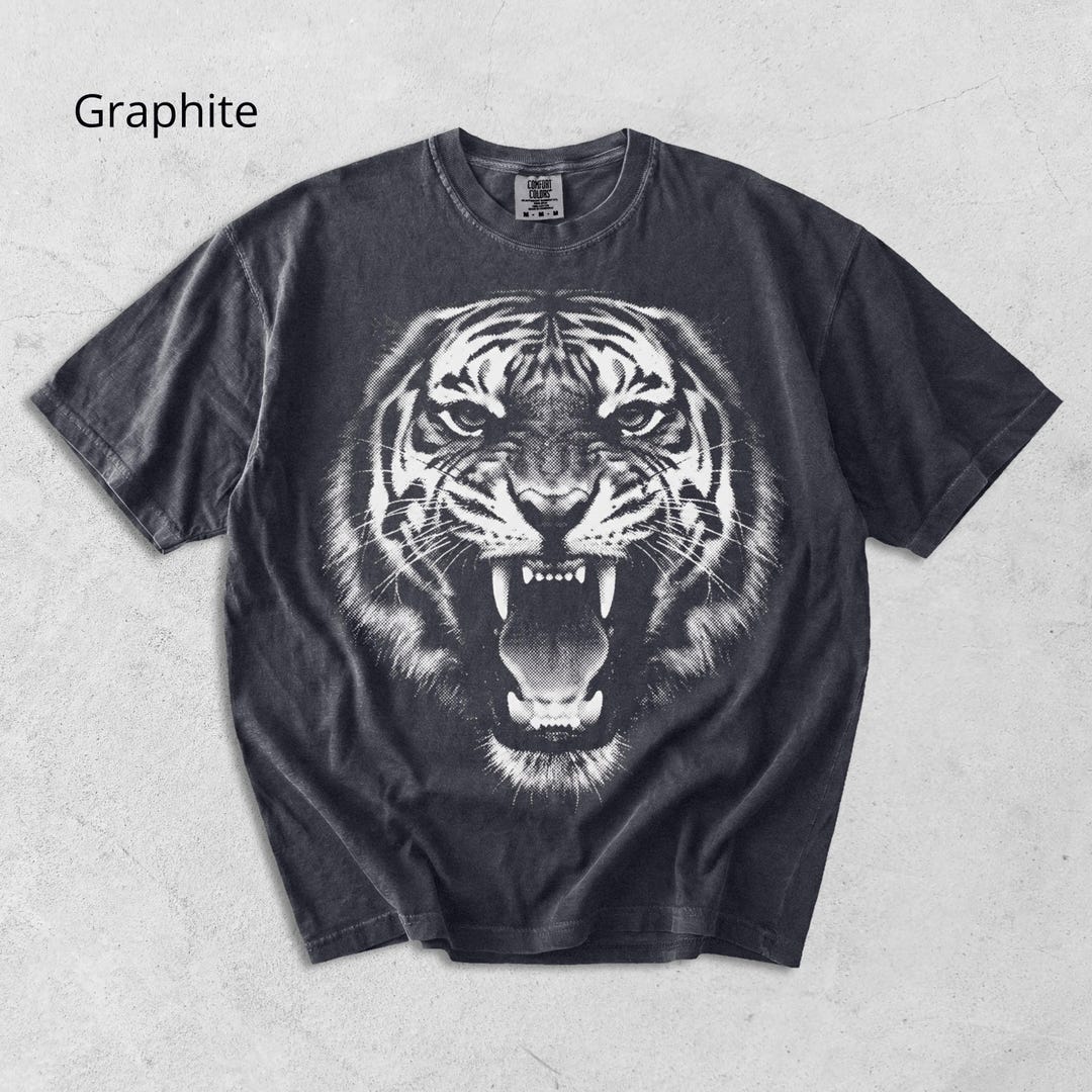 Vintage Roaring Tiger Face T-shirt, Wild Animal Shirt, Wilderness Tee ...