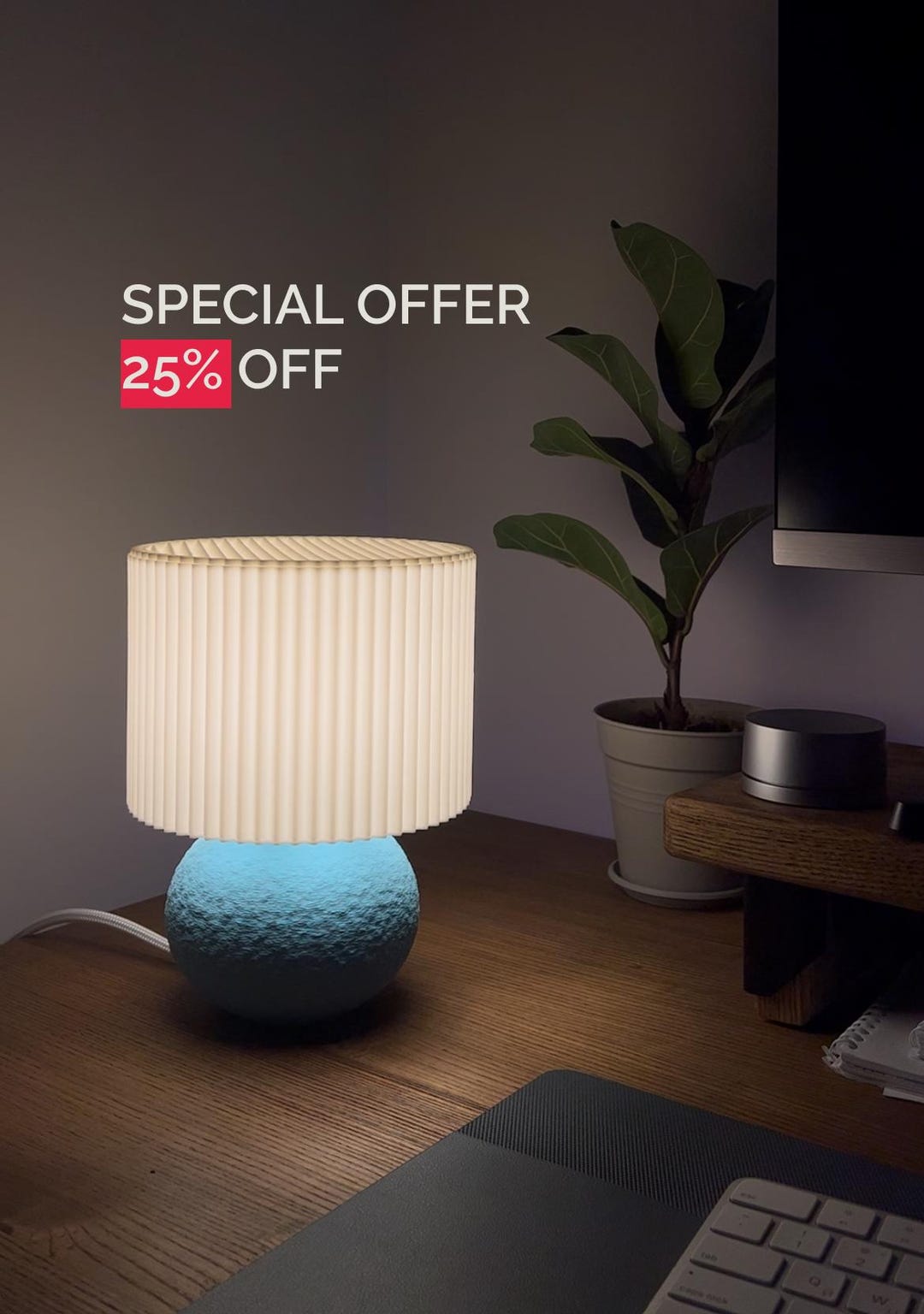 3D Printed Dimmable Table Lamp – PANTHEON LAGOON | Handmade Sustainable ...