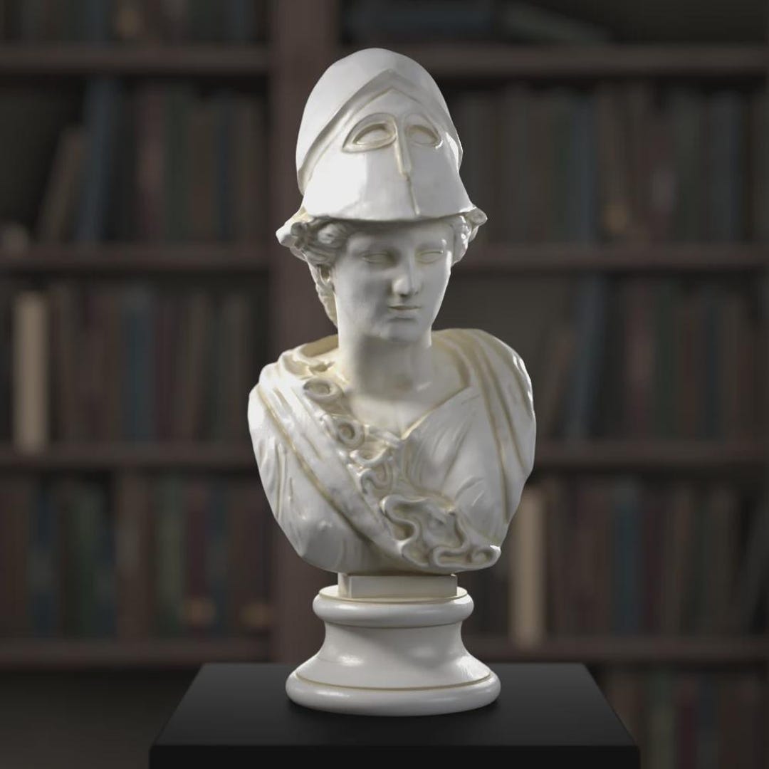 Minerva Bust Sculpture Replica | 3 Sizes | Marble or Bronze Patina ...