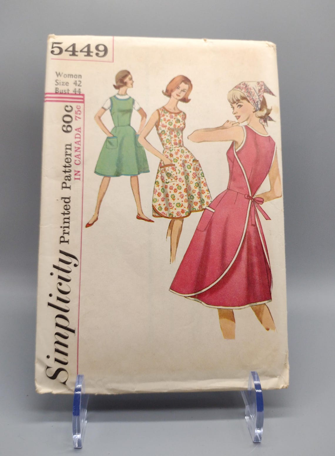 1964 Wraparound One Piece Dress Sewing Pattern | Simplicity 5449 | Plus ...