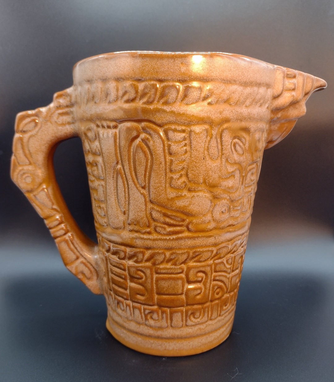 1949 Frankoma Mayan Aztec Pattern 60 Oz Pitcher 7D Desert Gold ...
