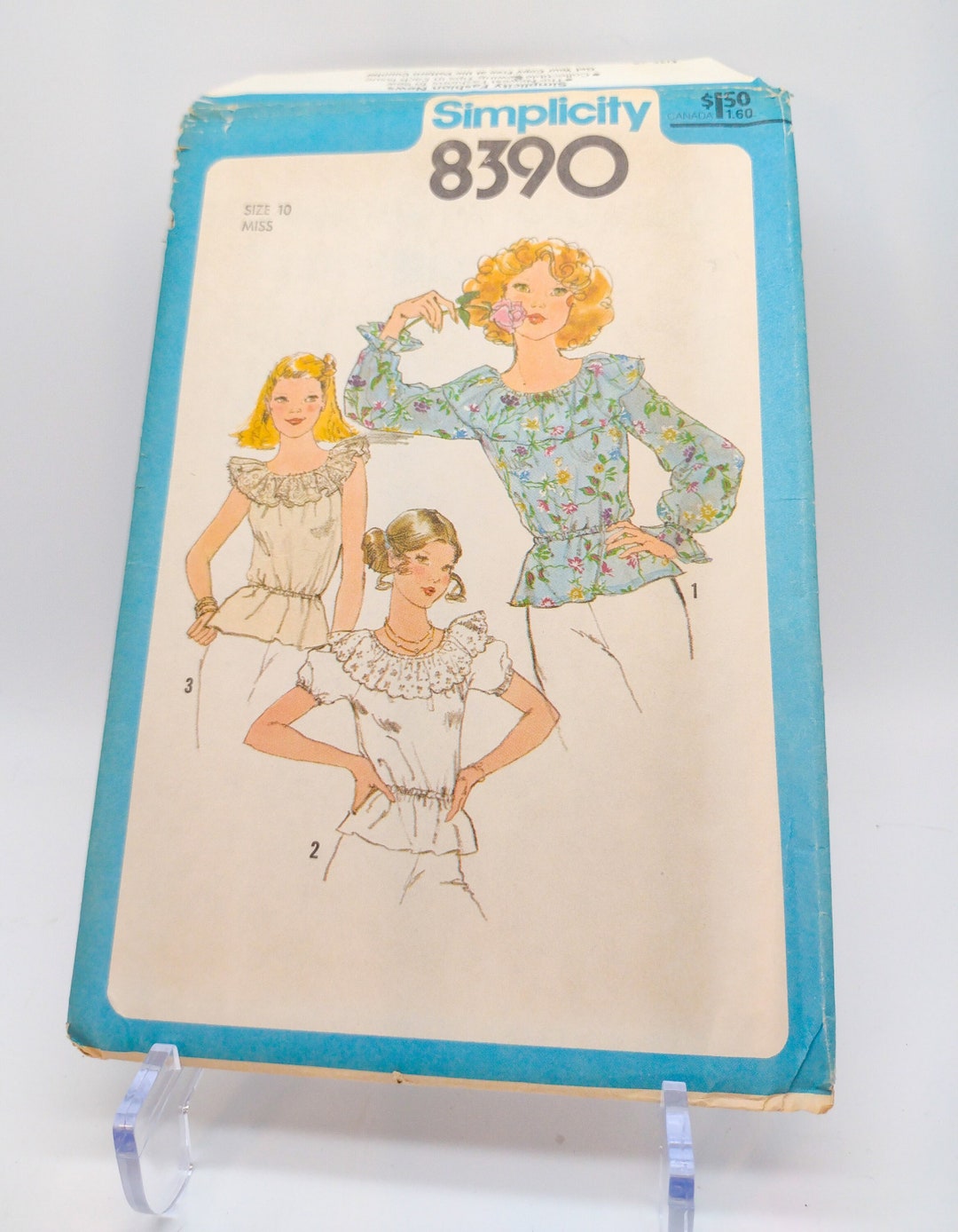 1970s Peasant Blouse Vintage Sewing Pattern - Simplicity 8390 - Size 10 ...