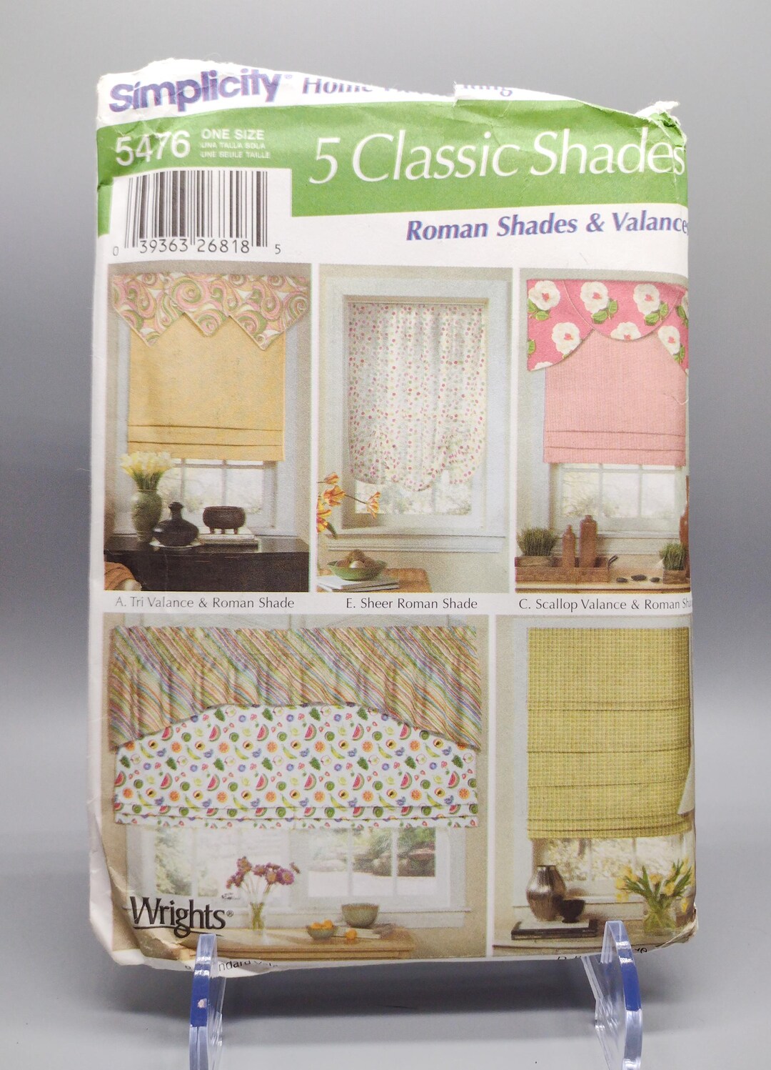 Roman Shades and Valances Sewing Pattern - Simplicity 5476 - Etsy