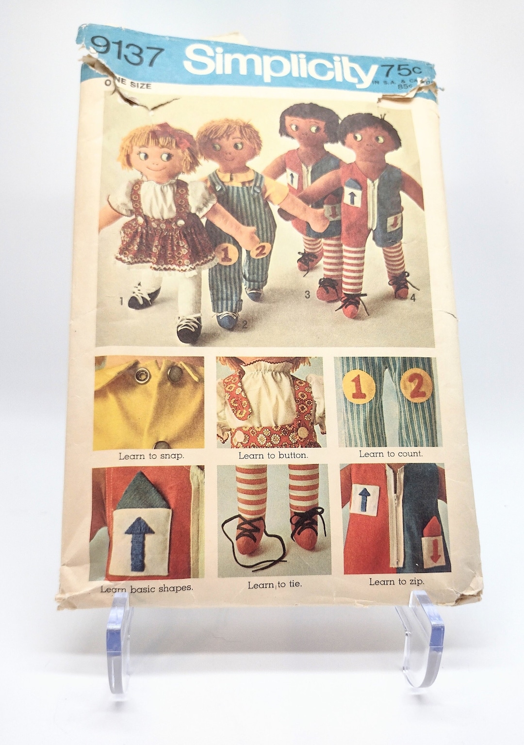 Vintage Educational Rag Doll Sewing Pattern Simplicity 9137 - 1970 - Etsy