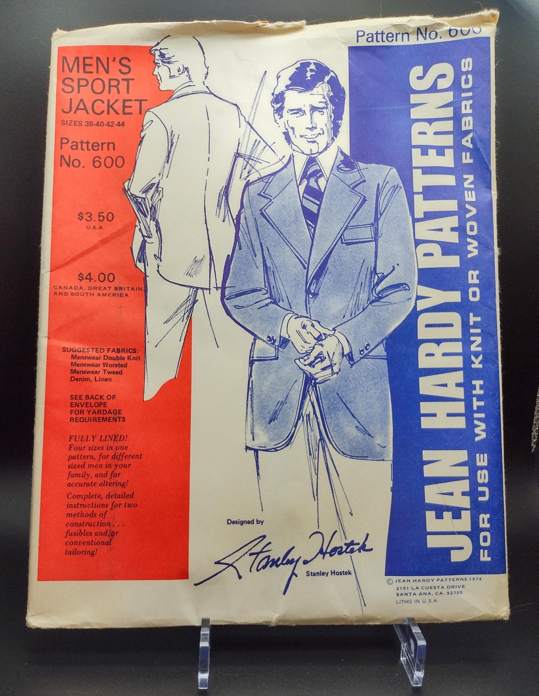70s Men's Sports Jacket Sewing Pattern - Jean Hardy Patterns No. 600 ...