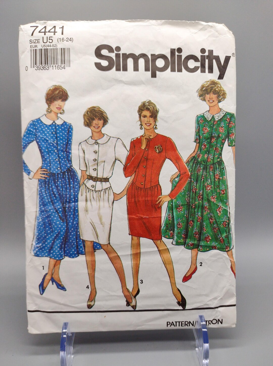 90s Dress With Variations Sewing Pattern | Simplicity 7441 | Size 16-22 ...