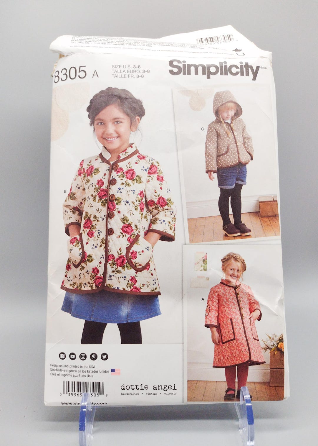 Child Quilted Jacket Coat Sewing Pattern | Simplicity 8305 | Sz 3-8 - Etsy