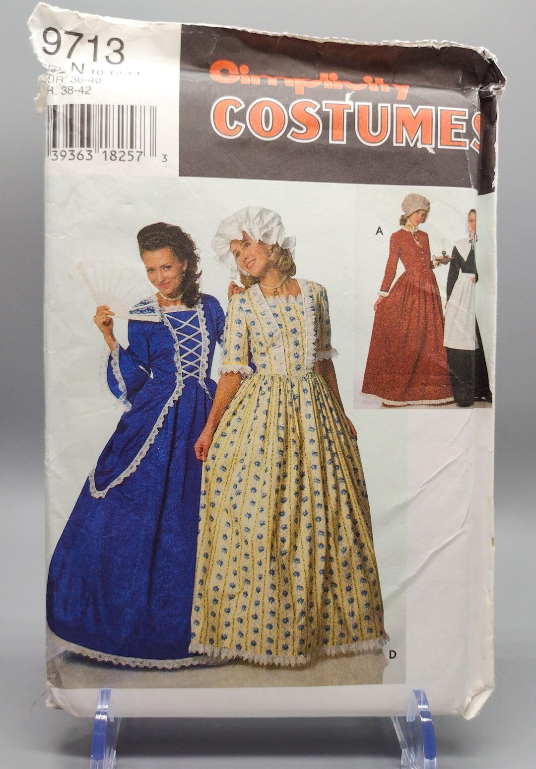 Women's 18th Century Colonial Pilgrim Costume Vintage Sewing Pattern ...