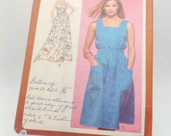 1970s Women's Dress Sewing Pattern Mccall's 3184 Size 22 1/2 Plus Size ...