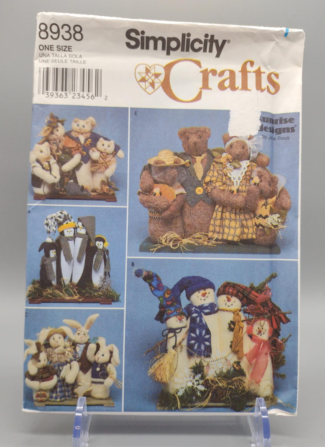 Folk Art Animal Family Figures Sewing Pattern - Simplicity Crafts 8938 ...