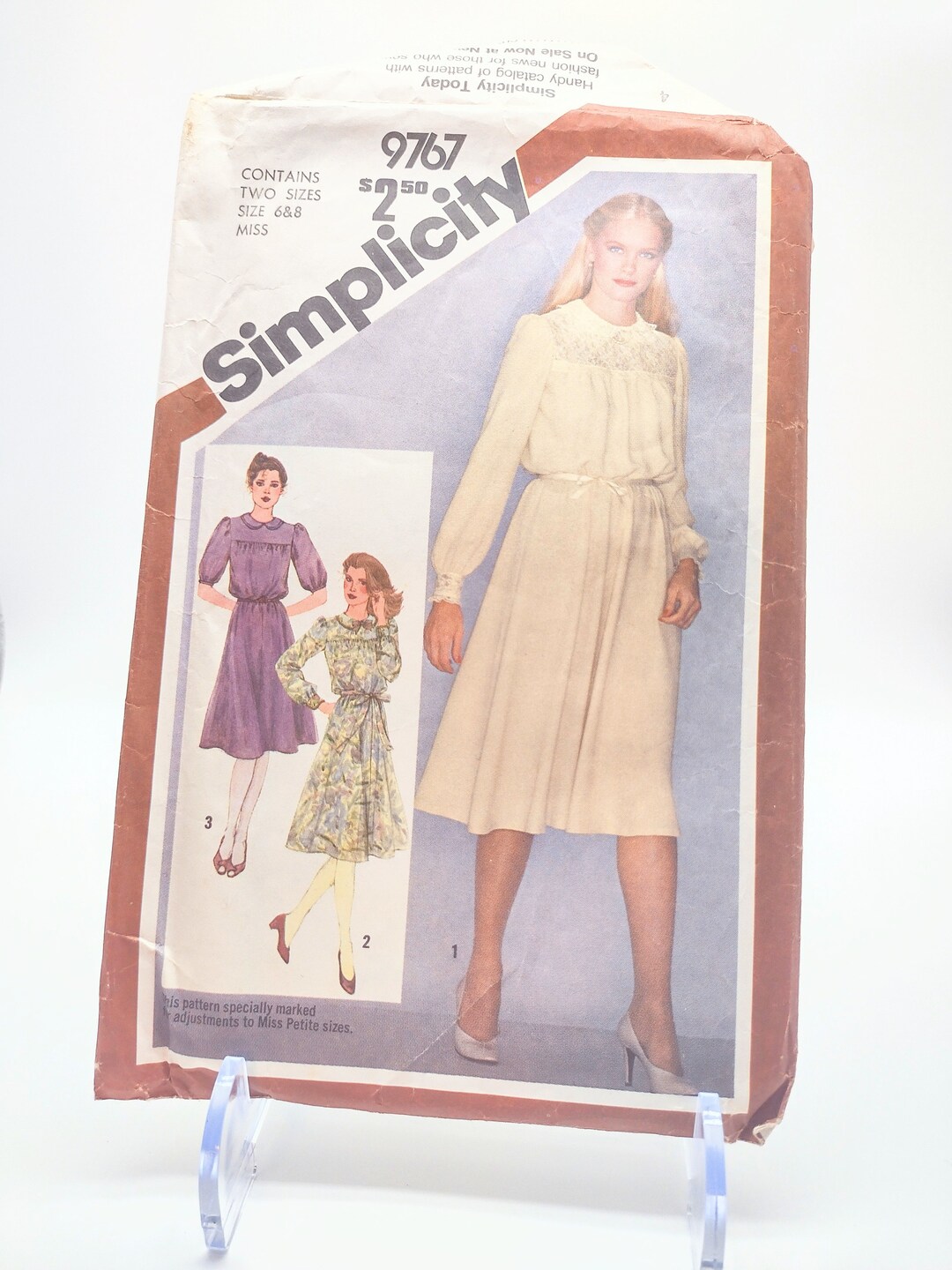 Vintage Simplicity 9767 Sewing Pattern - 1980s Misses Dress - Size 6 ...