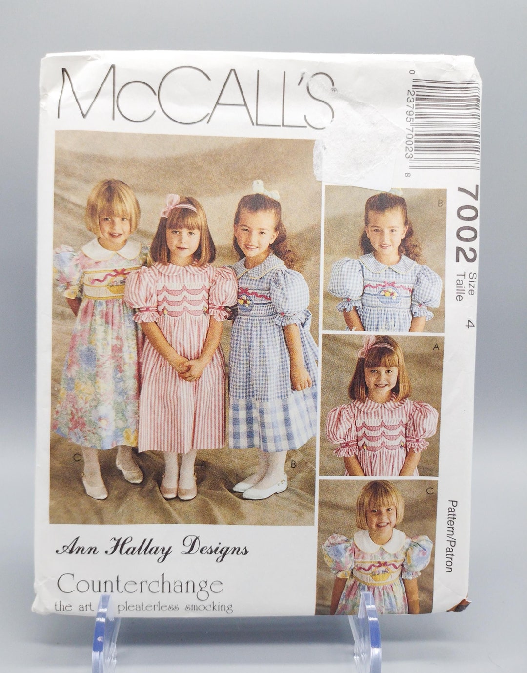 Smocked Girl's Dress Vintage Sewing Pattern - Smocking Instructions ...