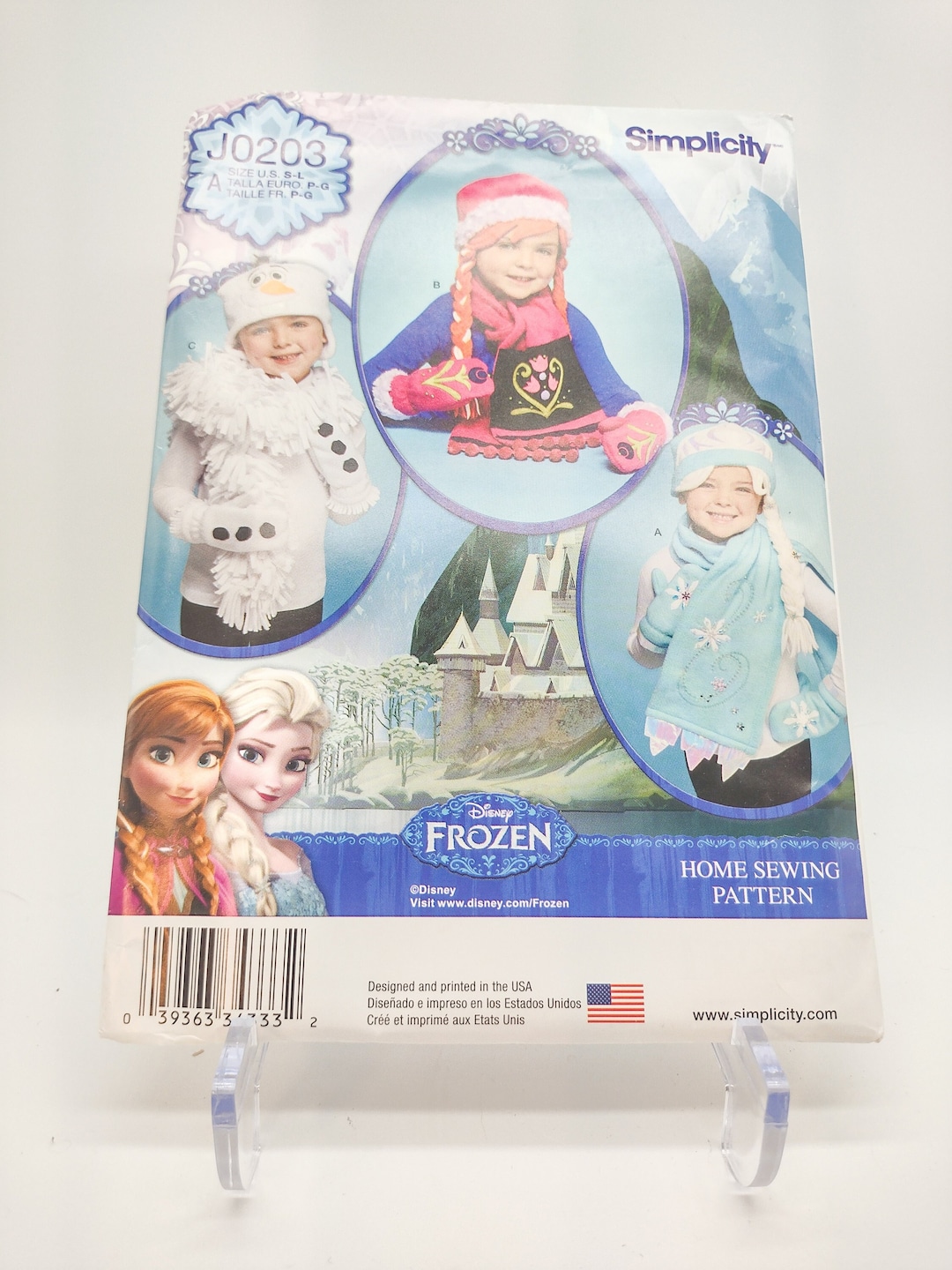 Disney Frozen Hat, Scarf, and Mittens Sewing Pattern Anna, Elsa, Olaf ...