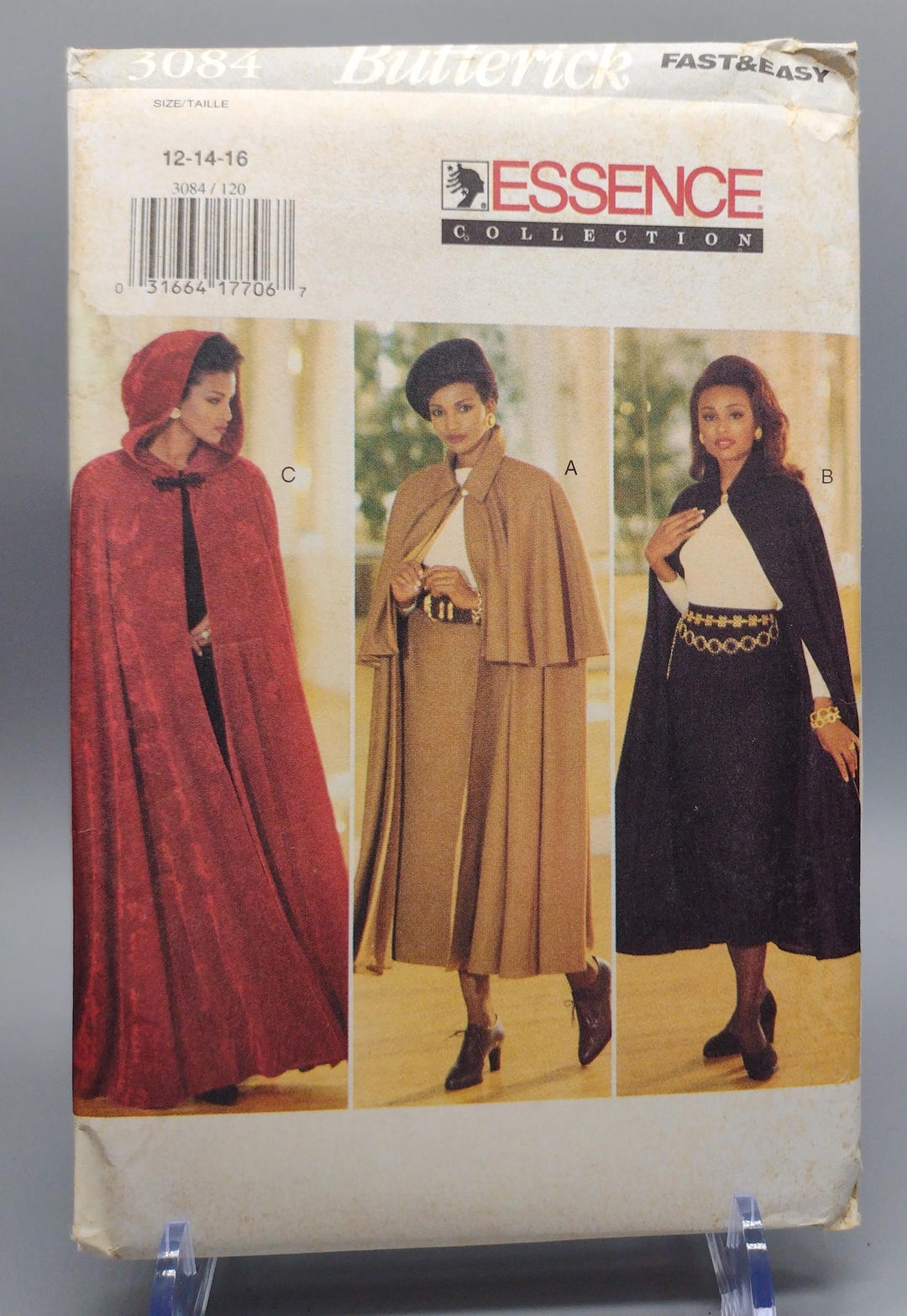 Vintage Women's Cape and Skirt Sewing Pattern - Butterick 3084, 1995 ...