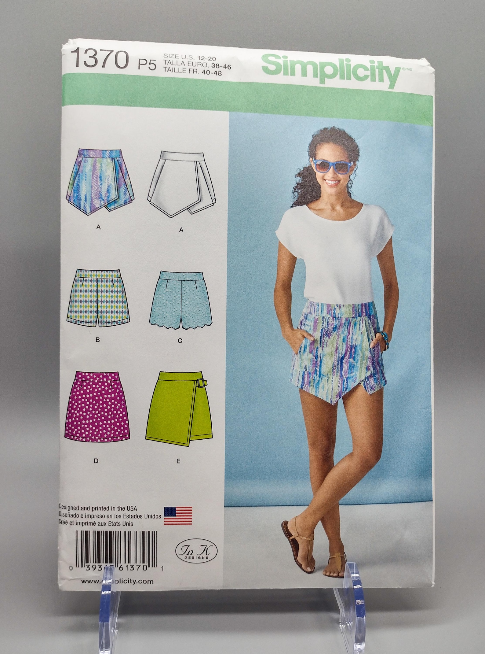 Misses Shorts, Skort, and Skirt Sewing Pattern Simplicity 1370 Sizes 12 ...