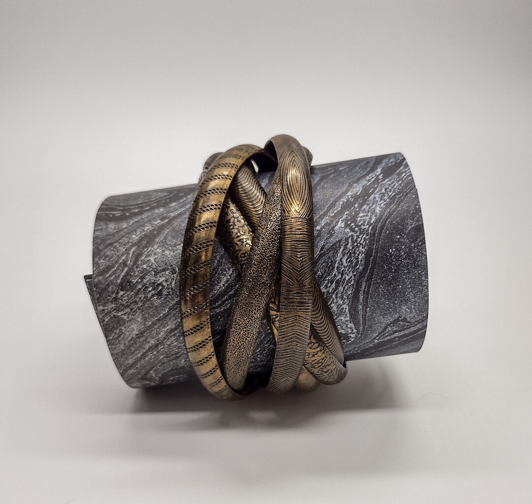 Vintage Indian Brass Interlocking Bangles Bracelet - Etsy
