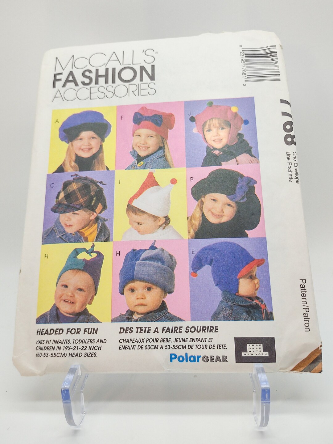 Infant, Toddler, and Child Hats Sewing Pattern - 1990s Vintage Mccall's ...