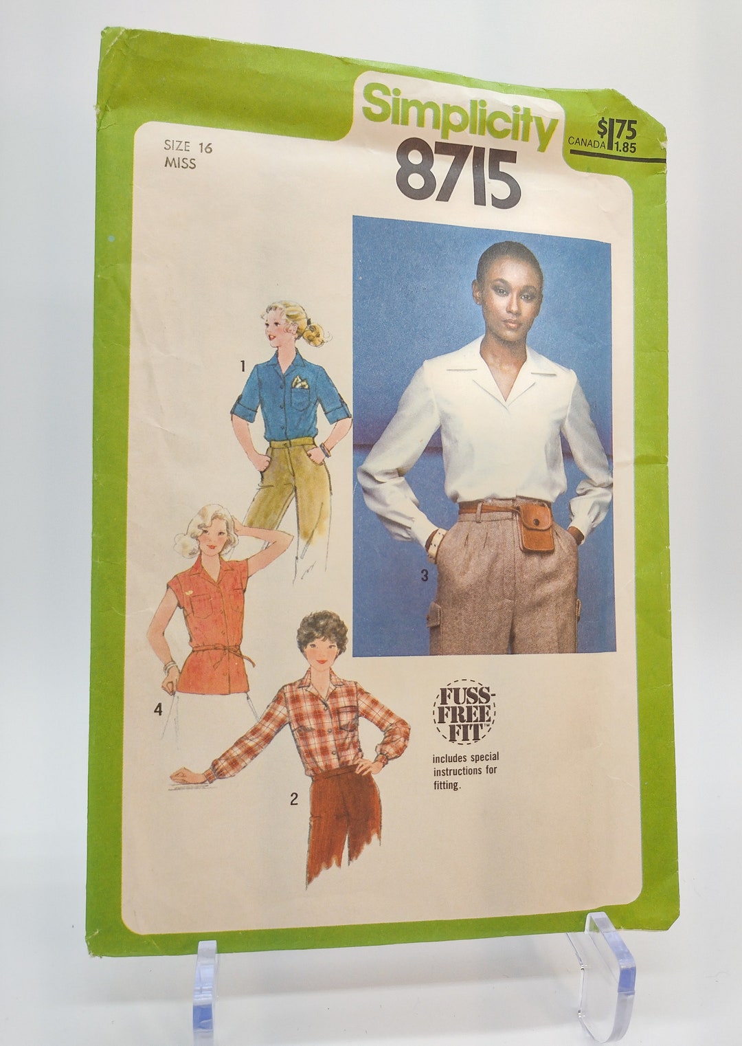 1970s Women's Blouse Sewing Pattern - Simplicity 8715 - Misses Size 16 ...
