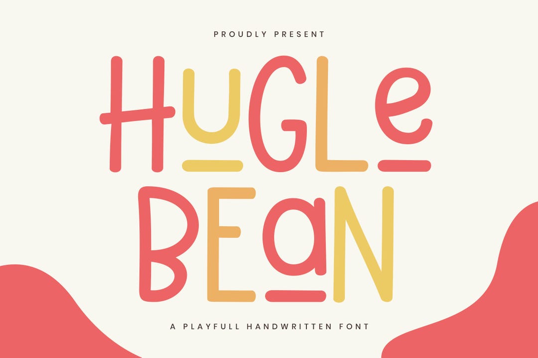 Hugle Bean - Playful Handwritten Font - Etsy