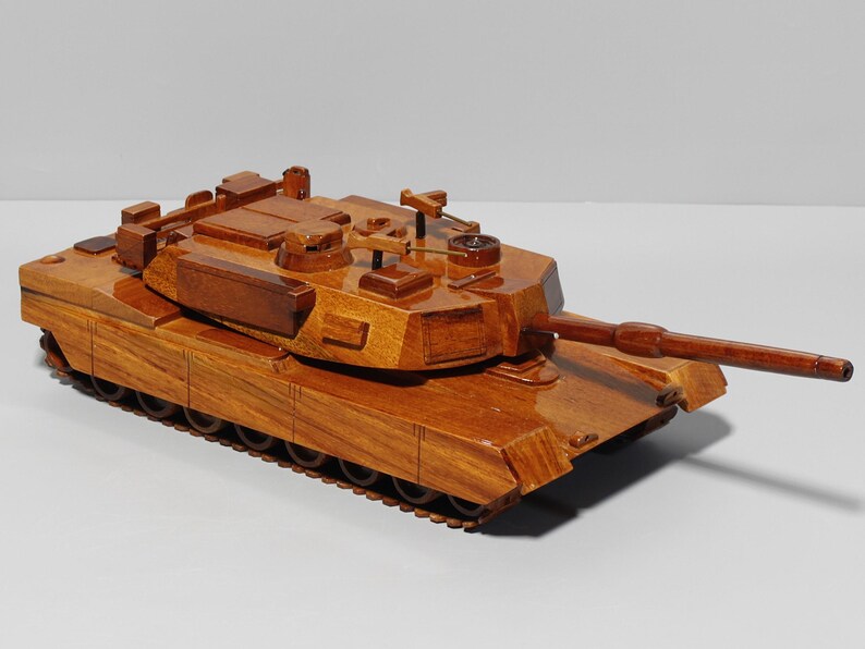 M1 Abrams Tank Wooden Model – Handmade Woodcraft Military Tank Gift ...