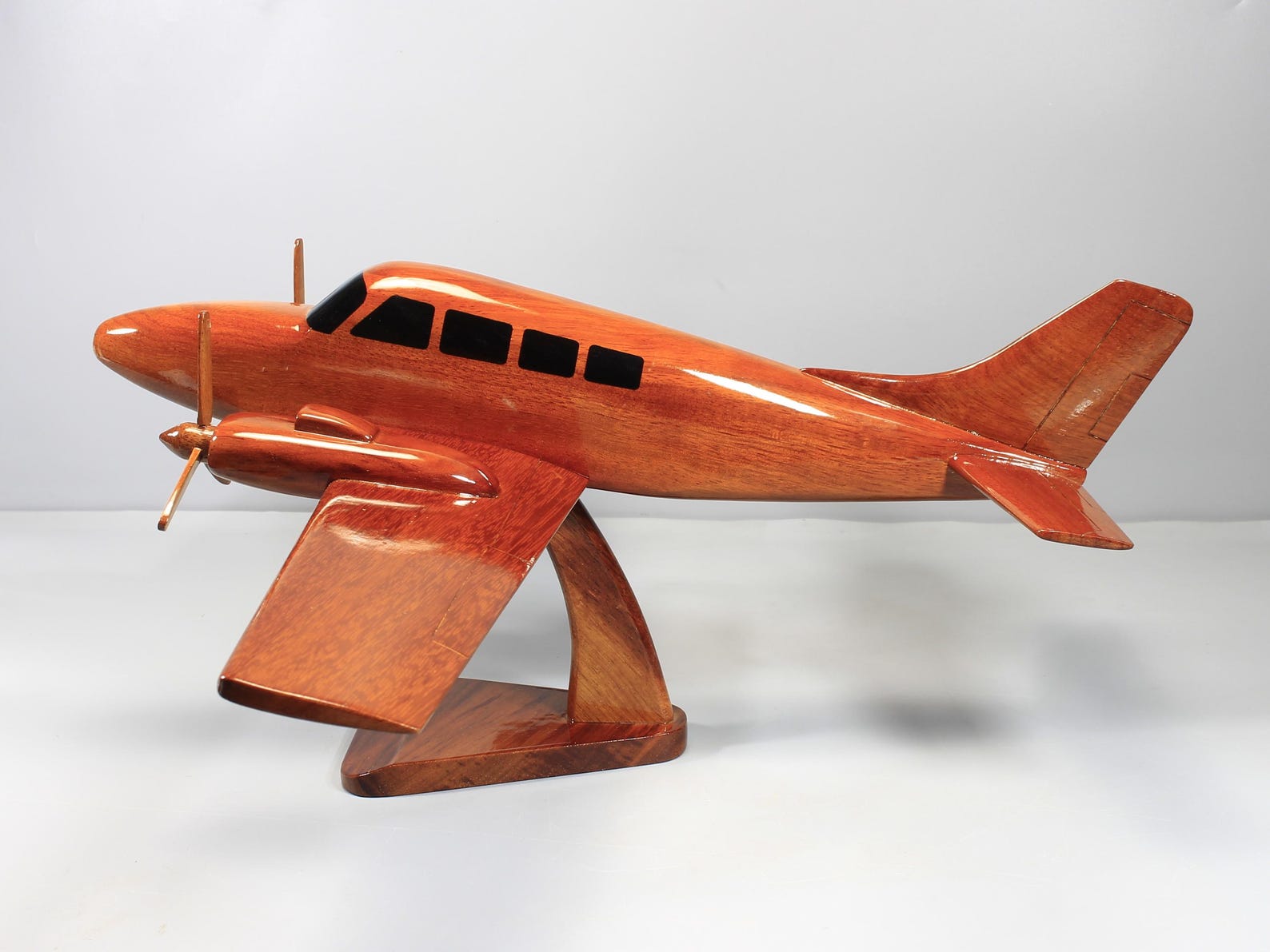 Twin Engine Piston Aircraft G58 Wooden Model | Handcrafted Mahogany ...