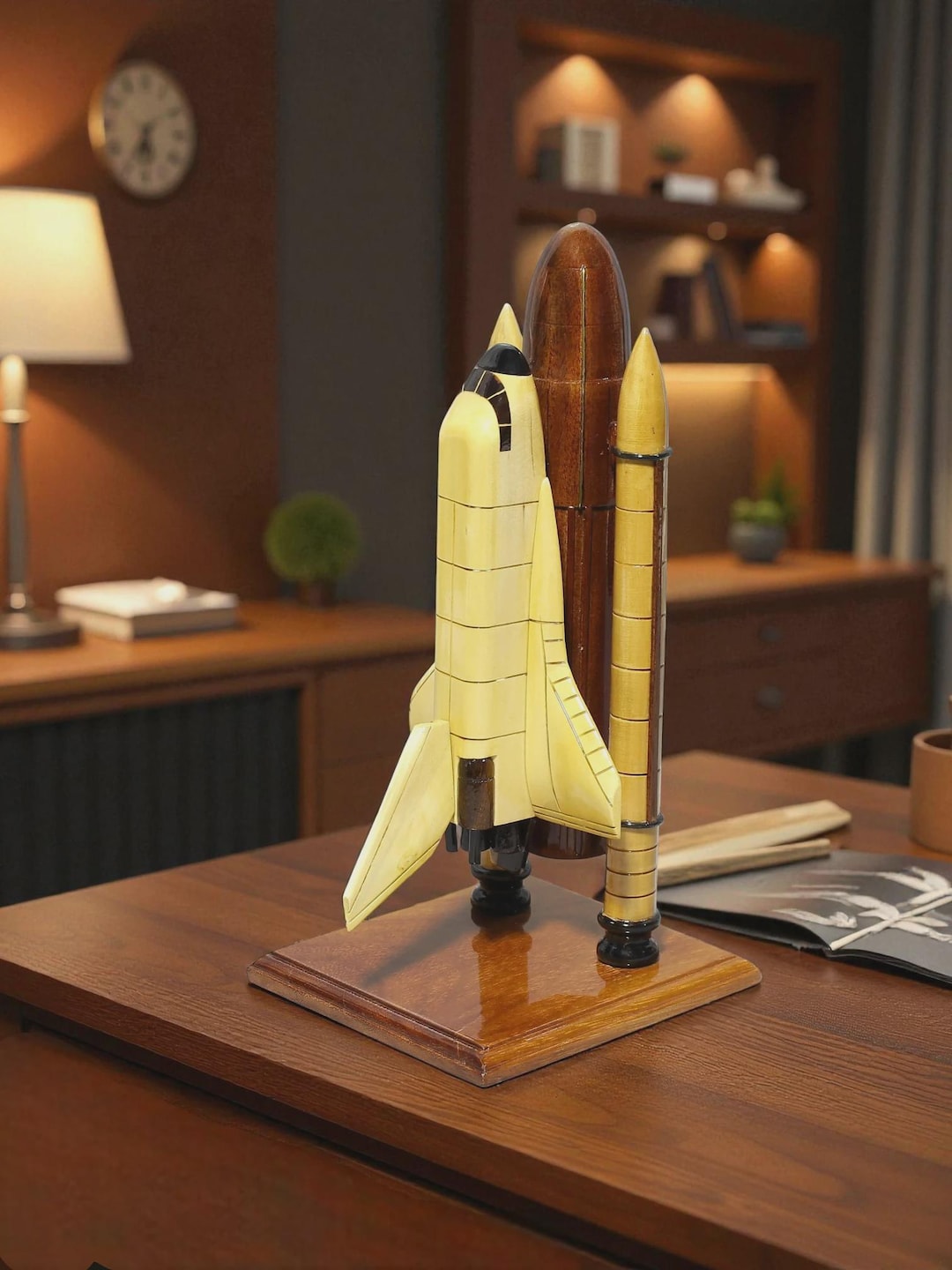 Wooden Space Shuttle Model | Handmade Rocket Ship Décor | Unique Gift ...