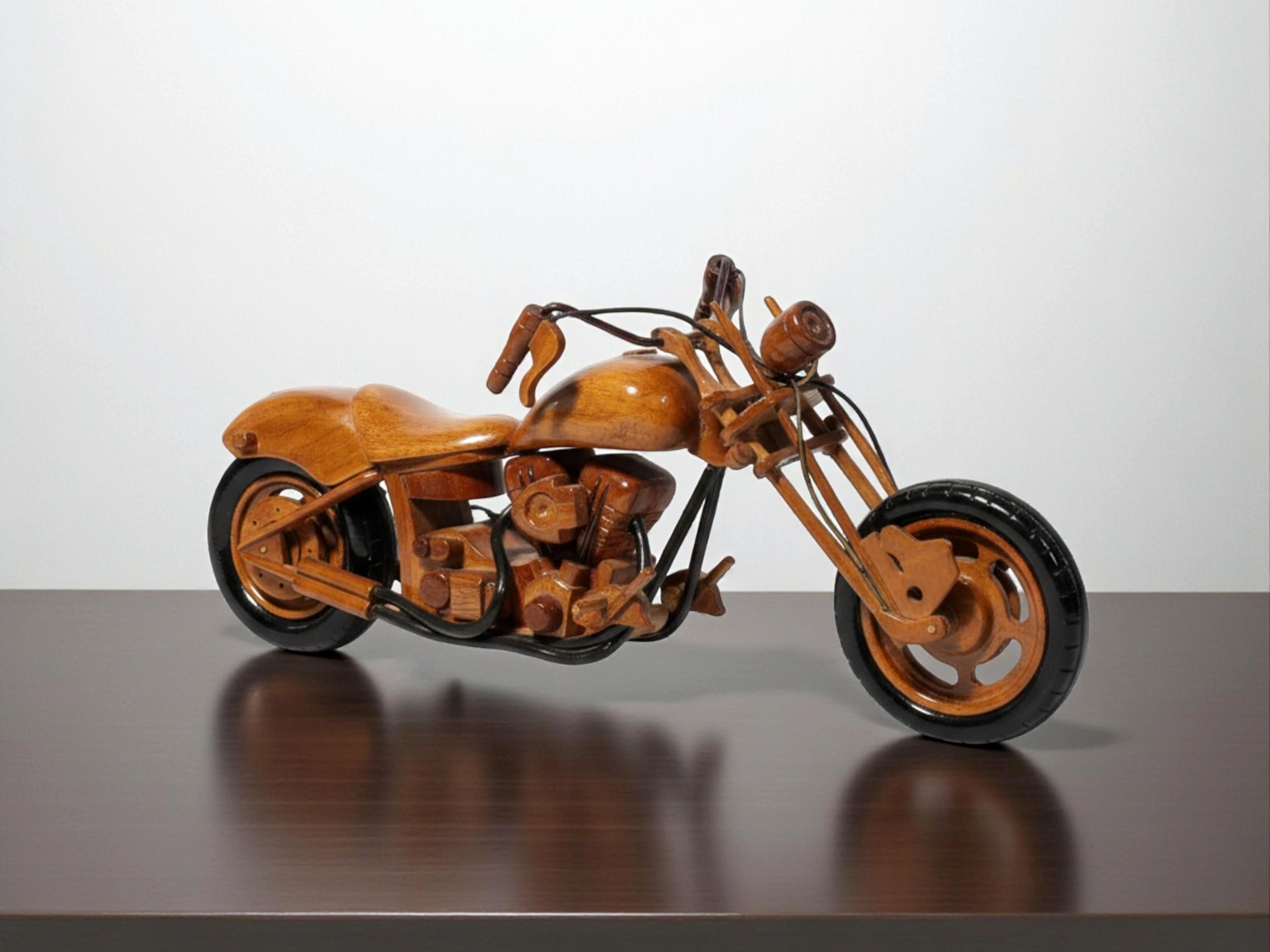 Chopper Bike Wooden Motorcycle Model – Handcrafted Mahogany Display - Etsy