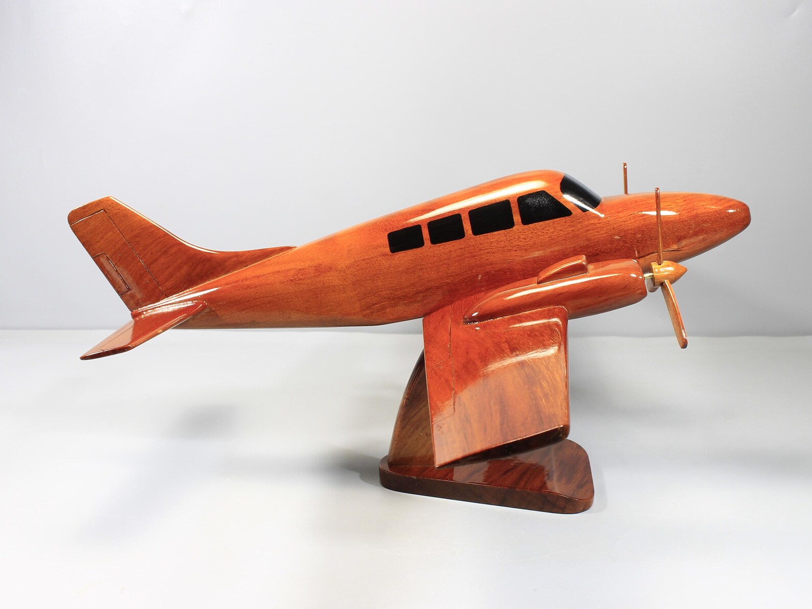 Twin Engine Piston Aircraft G58 Wooden Model | Handcrafted Mahogany ...