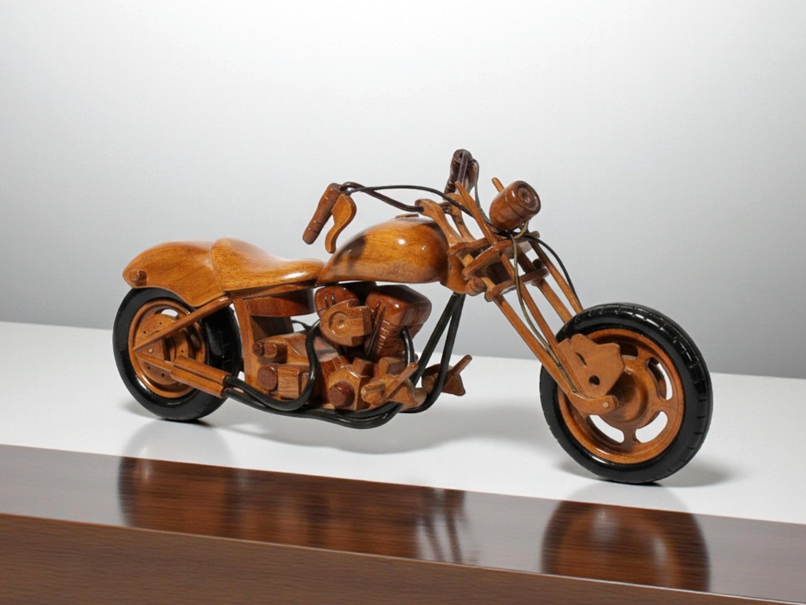 Chopper Bike Wooden Motorcycle Model – Handcrafted Mahogany Display - Etsy