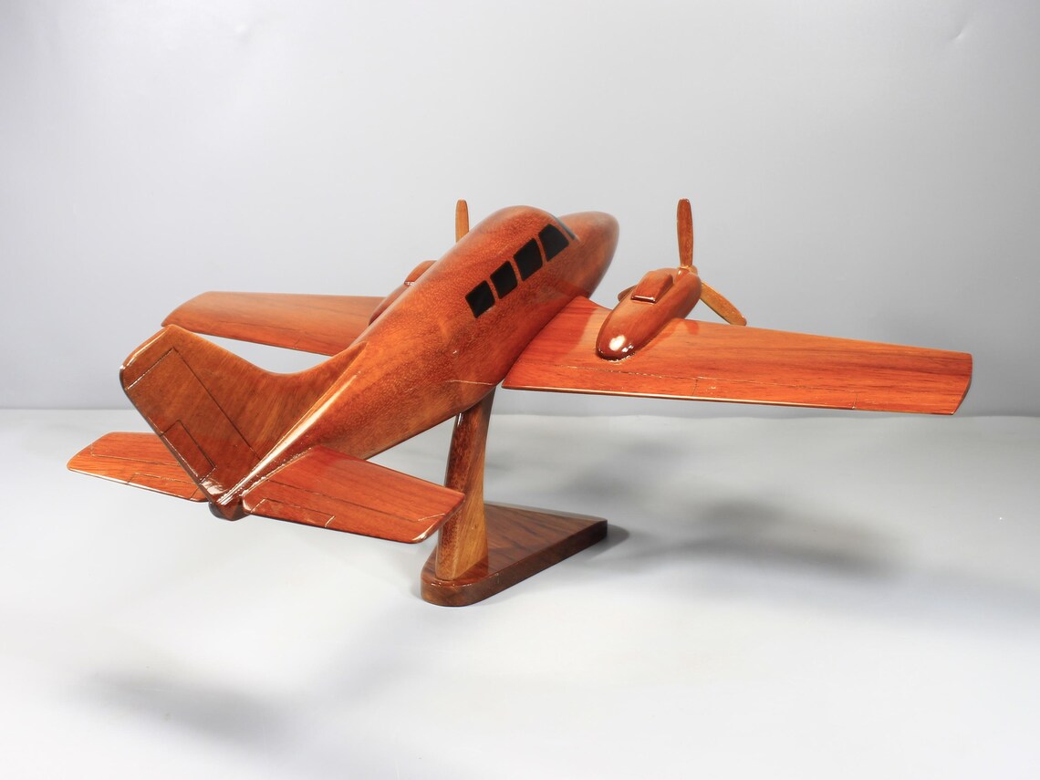 Twin Engine Piston Aircraft G58 Wooden Model | Handcrafted Mahogany ...
