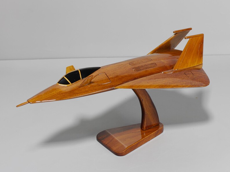 Handcrafted F-19 Fighter Jet Wood Model – Collectible Aviation Decor ...