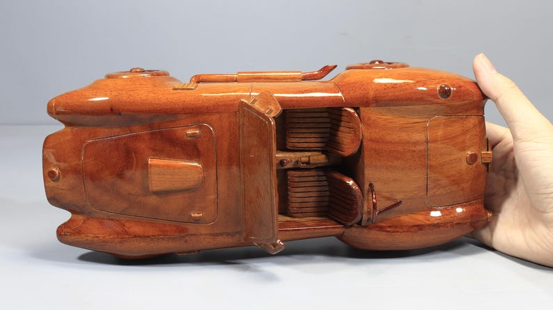 Handcrafted Wooden 1960s Open-top Roadster Model – Solid Mahogany ...
