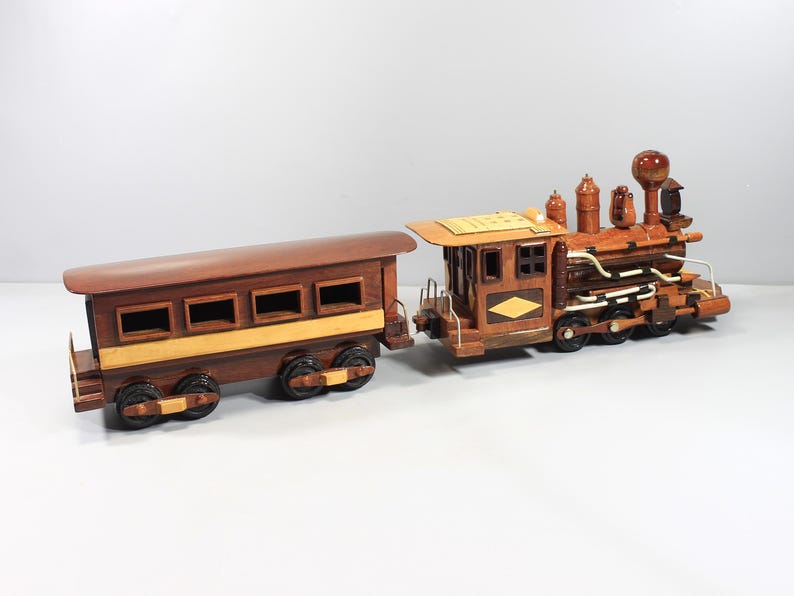 Vintage Wooden Steam Train Model | Handcrafted Classic Locomotive ...