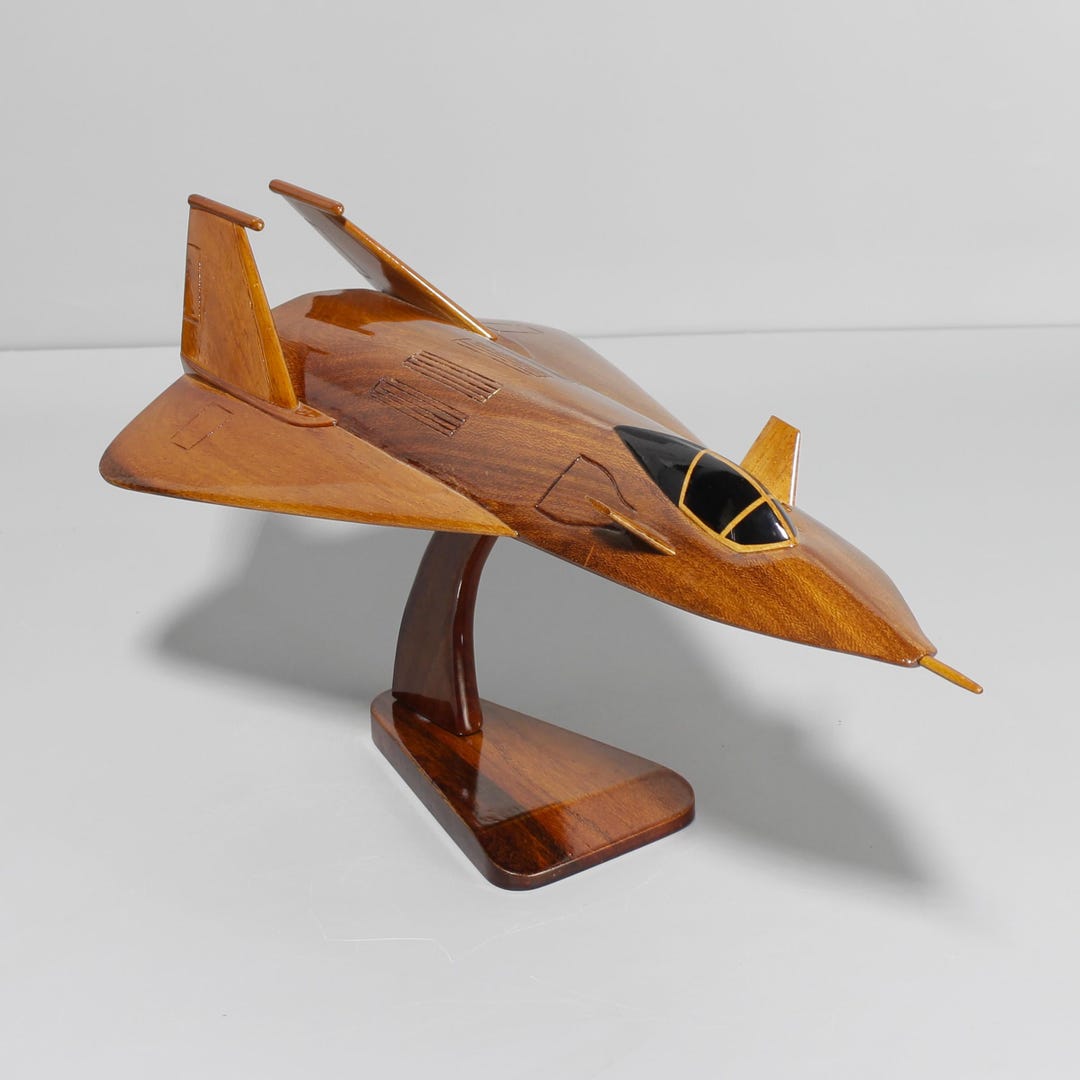 Handcrafted F-19 Fighter Jet Wood Model – Collectible Aviation Decor ...