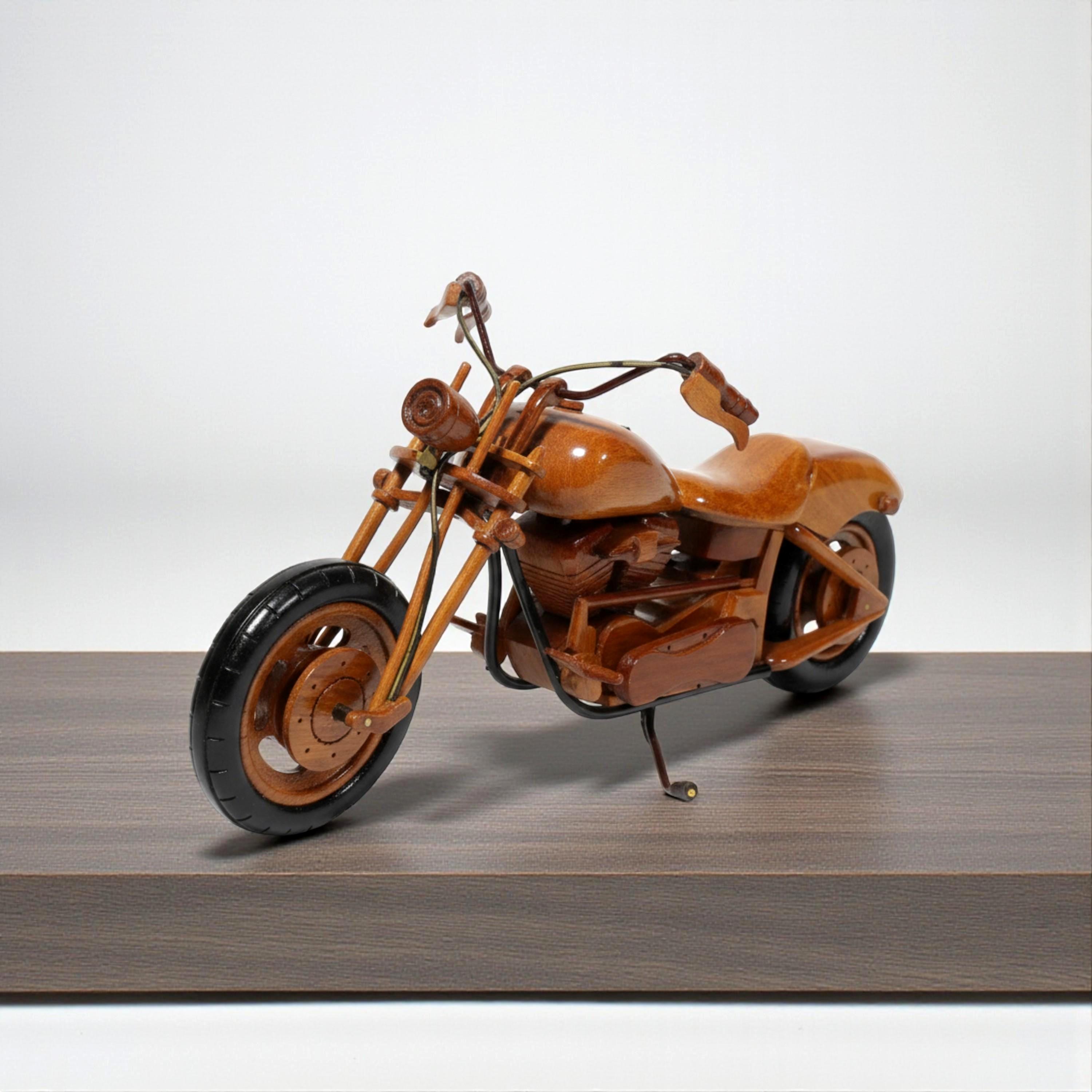 Chopper Bike Wooden Motorcycle Model – Handcrafted Mahogany Display - Etsy