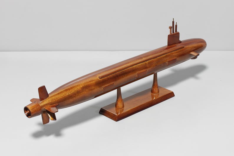 USS Virginia-class Submarine Wood Model – Handcrafted Mahogany Naval ...