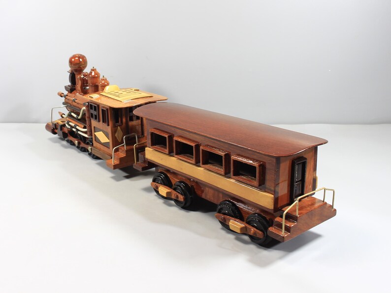 Vintage Wooden Steam Train Model | Handcrafted Classic Locomotive ...