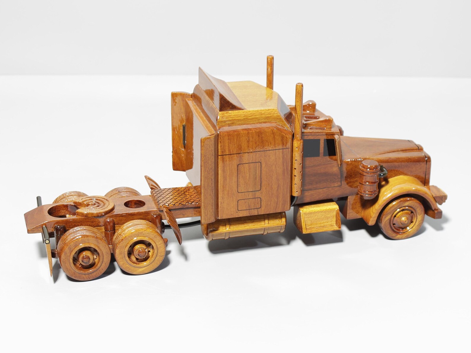 Handcrafted Wood Semi Truck Model: Big Rig Collectible Decor - Etsy