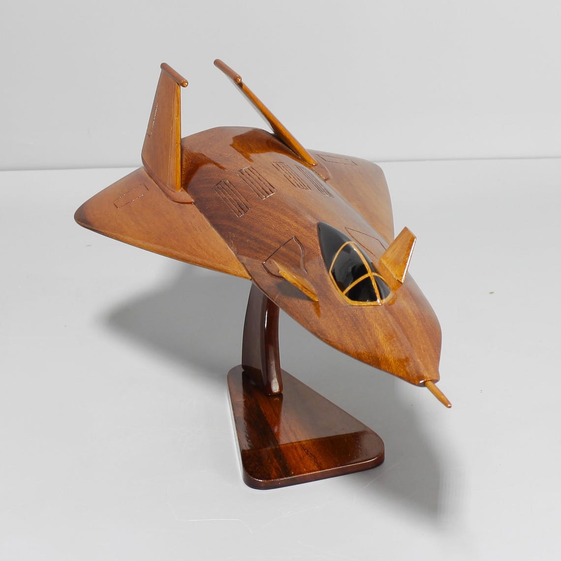 Handcrafted F-19 Fighter Jet Wood Model – Collectible Aviation Decor ...